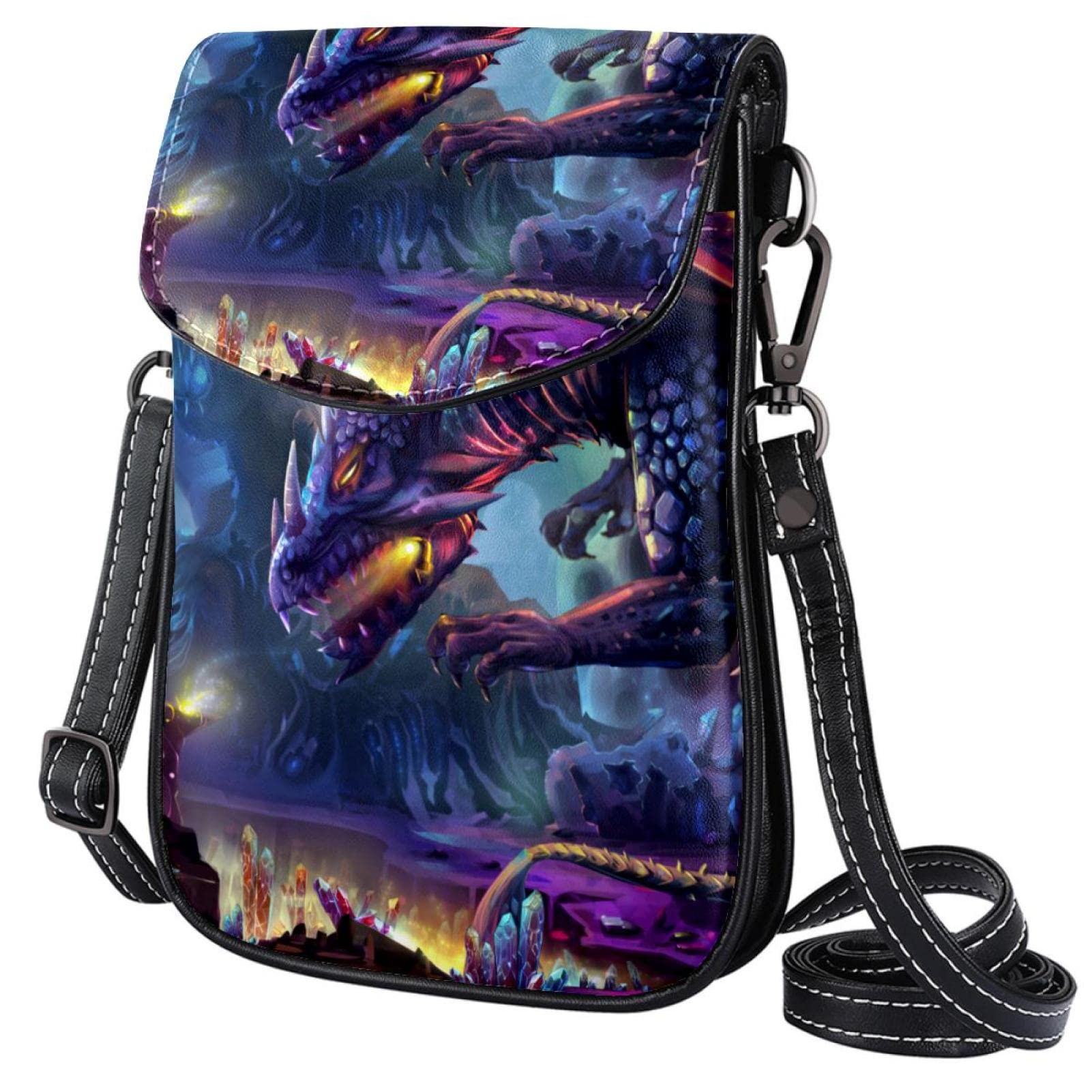 Small Crossbody Bag Purple Dragon Cell Phone Purse Wallet