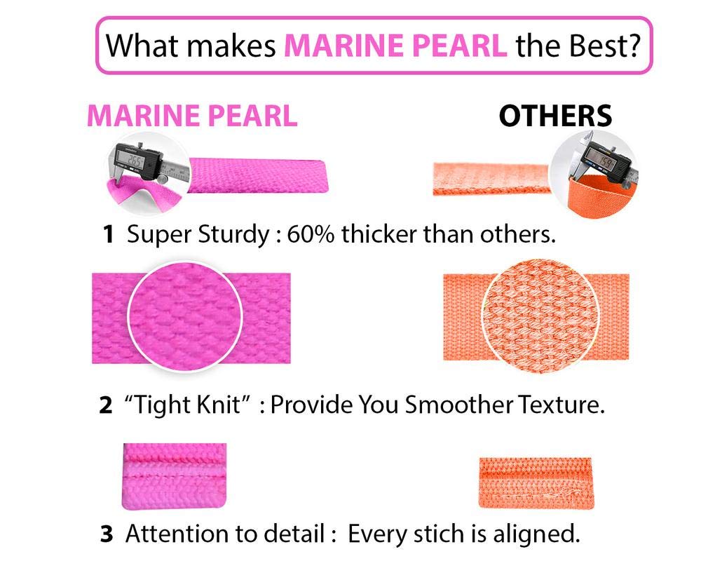 Marine Pearl 8 ft Anti Skid Yoga Strap Belt For Stretching Exercise with D-Ring Buckle/Durable Heavy Duty Cotton/Anti Sweat/Increases Flexibility