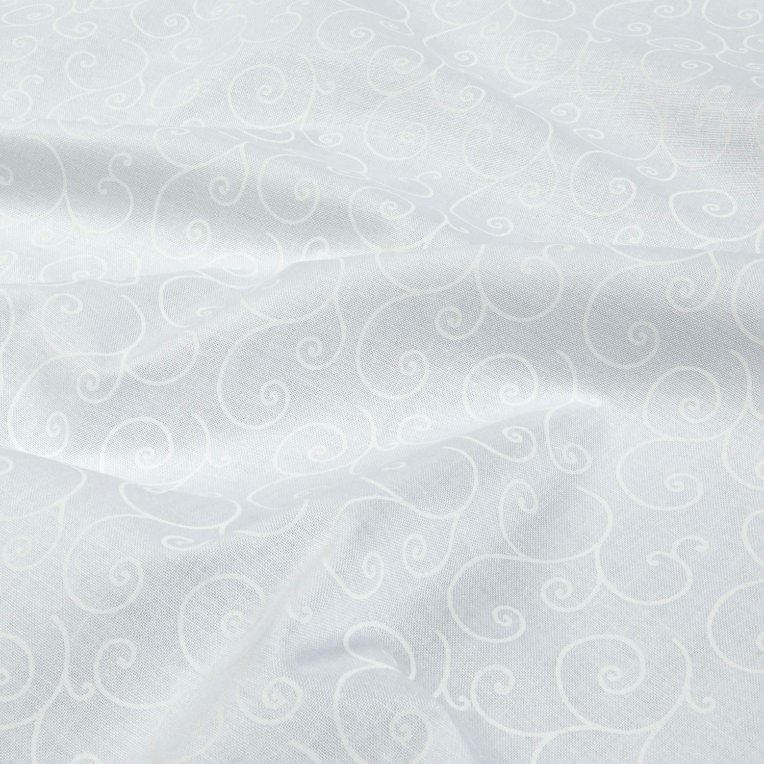 Maywood Studio Kimberbell Basics Whites Scroll White on White, Fabric by the Yard