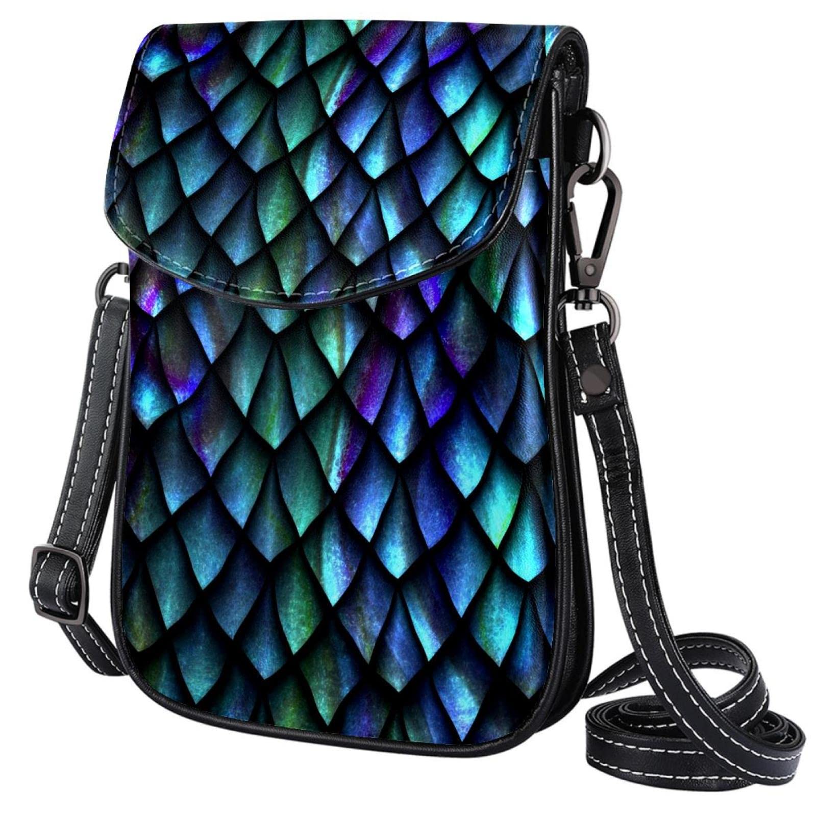 Small Crossbody Cell Phone Purse for Women,dragon scales pattern,Cellphone Bags Handbags Shoulder Bag Purse