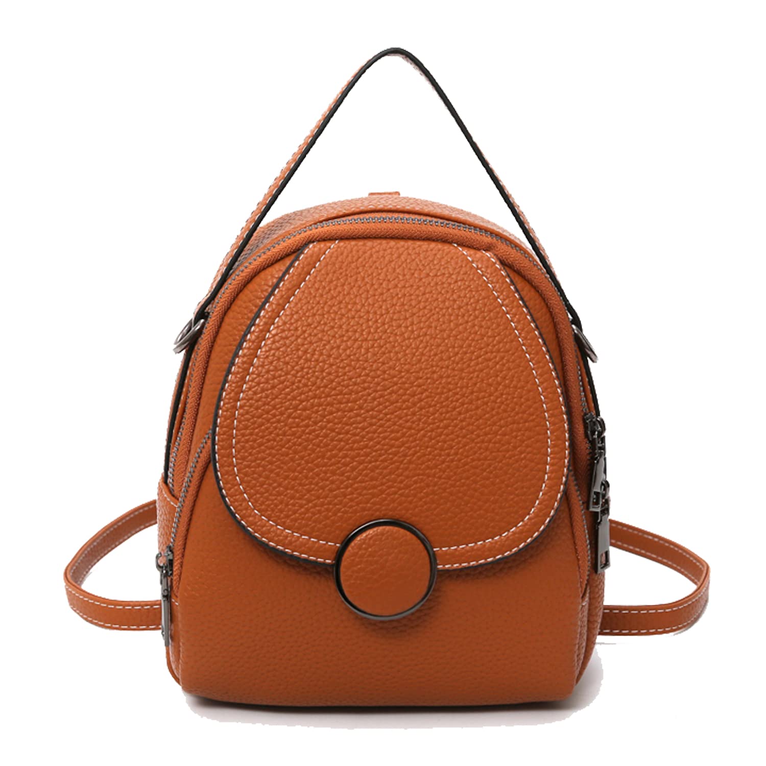 Mini Backpack Purse, SIXVONA Small Convertible Soft Faux Leather Backpack for Women Ladies, Brown