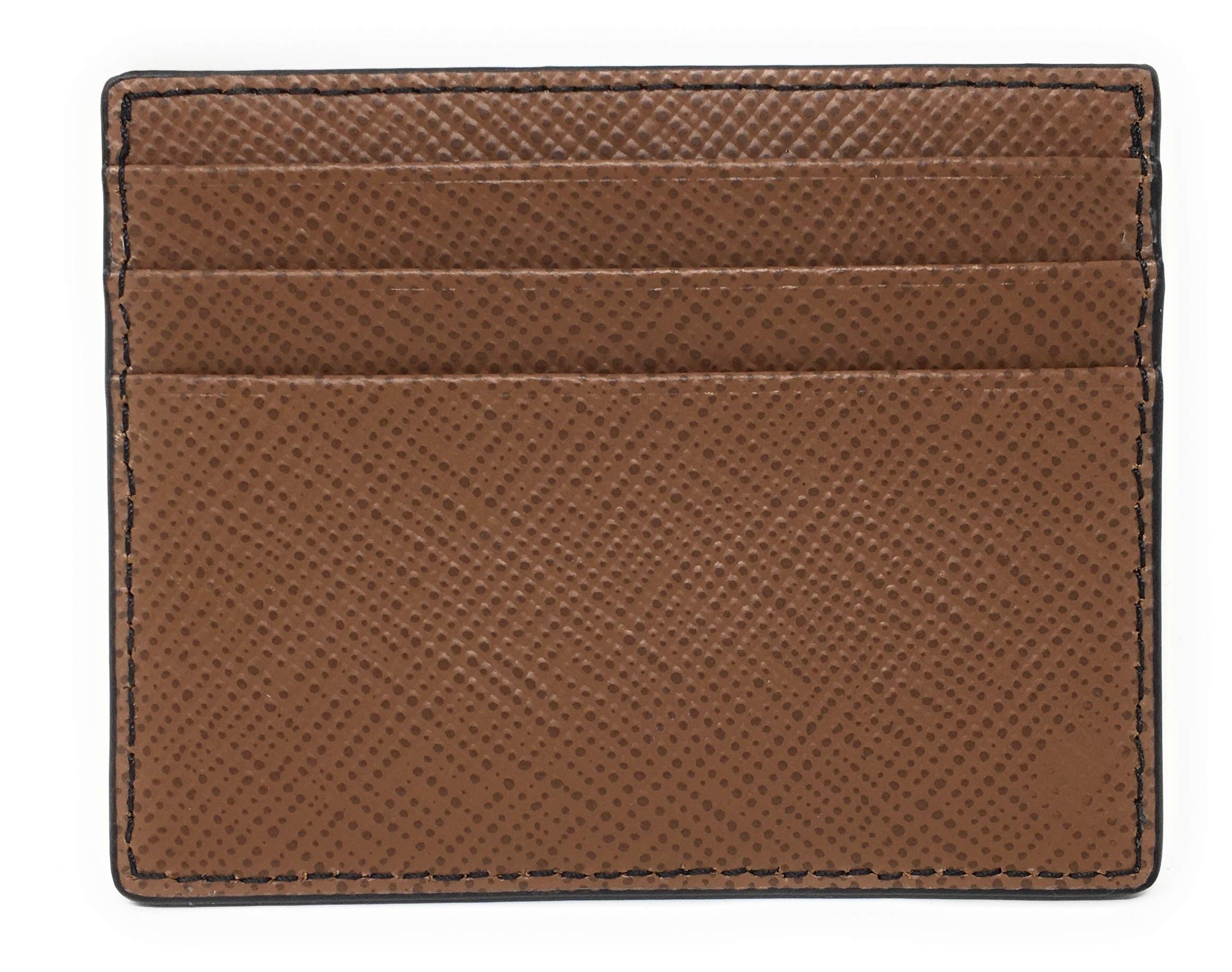 Michael Kors Mens Slim Leather Card Case Wallet, Luggage Saff, Small