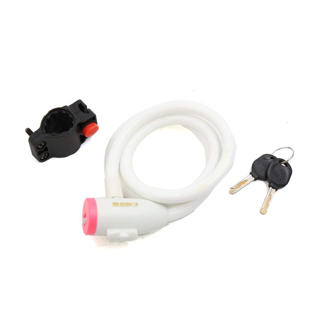 Qtqgoitem White Bicycle Bike Cycling Coil Security Anti-theft Lock Cable Chain w Two Keys (model: 8d9 a7a 568 20c b62)