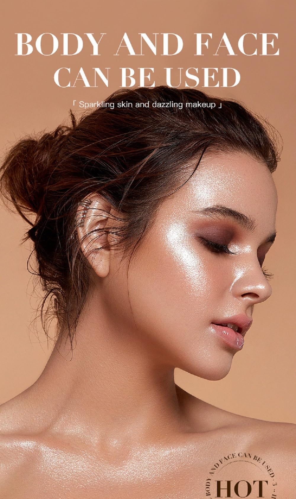 MULPG Polvo De Hadas Body Glitter Highlighter Makeup,Face High Gloss Sparkle Loose Highlight Powder,Sparkle Patting Powder for Hair Face Eyes Lip and Body (3PACK)