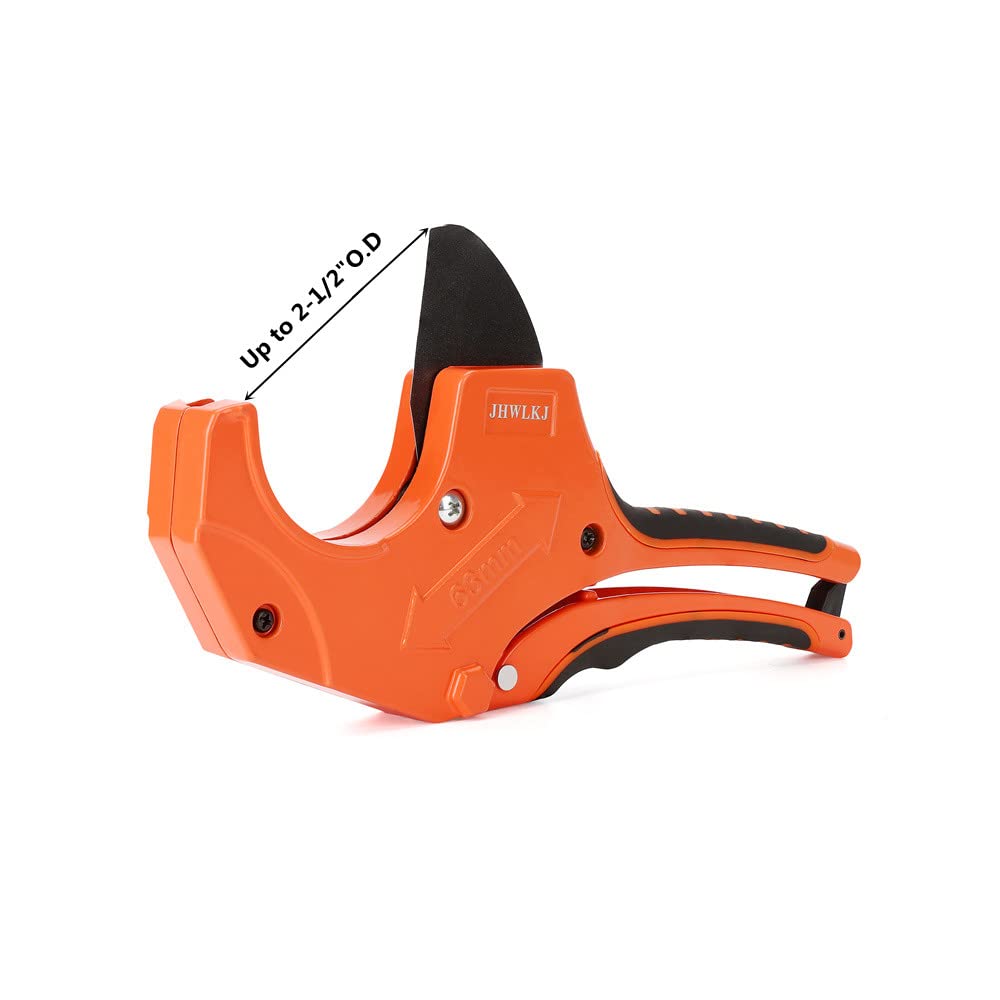 Ratchet Pvc Pipe Cutter, Cuts up to 2-1/2", PVC Cutter 2 Inch, Sk5 blade and aluminum alloy body, Cutting for PEX, PVC, and PPR Pipe, Etc,Ideal for Home Working and Plumbers