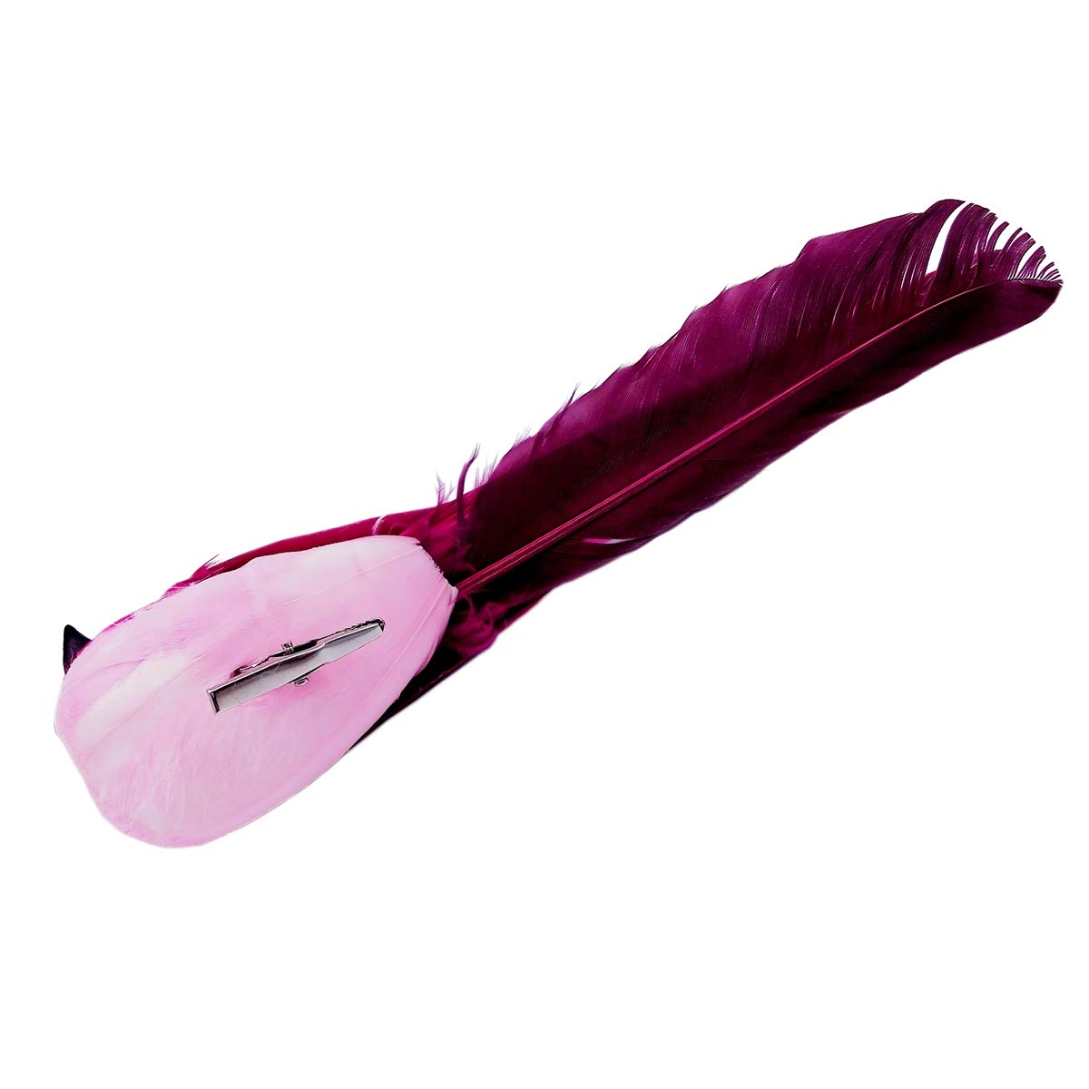 LWINGFLYER 4pcs Artificial Simulation Foam Bird Feather Sparrow with Metal Clip Ornaments DIY Craft for Wedding Decoration Home Garden Establishment Party Accessories 20cm/7.87inch (Pink)