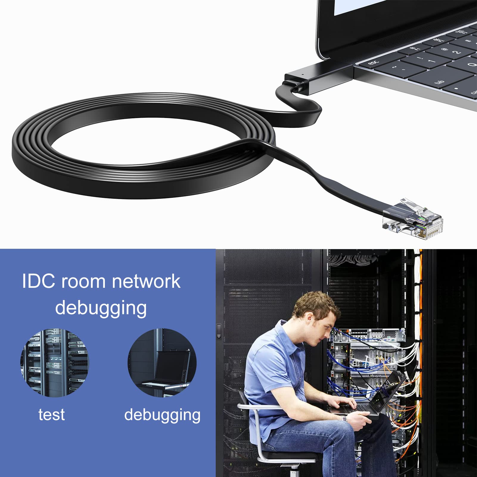 USB C Console Cable 6.6ft,USB C to RJ45 Console Cable,Compatible with FTDI Chip Essential Accesory of Cisco, NETGEAR, Ubiquity, TP-Link Routers/Switches for Laptops in Windows, Mac, Linux