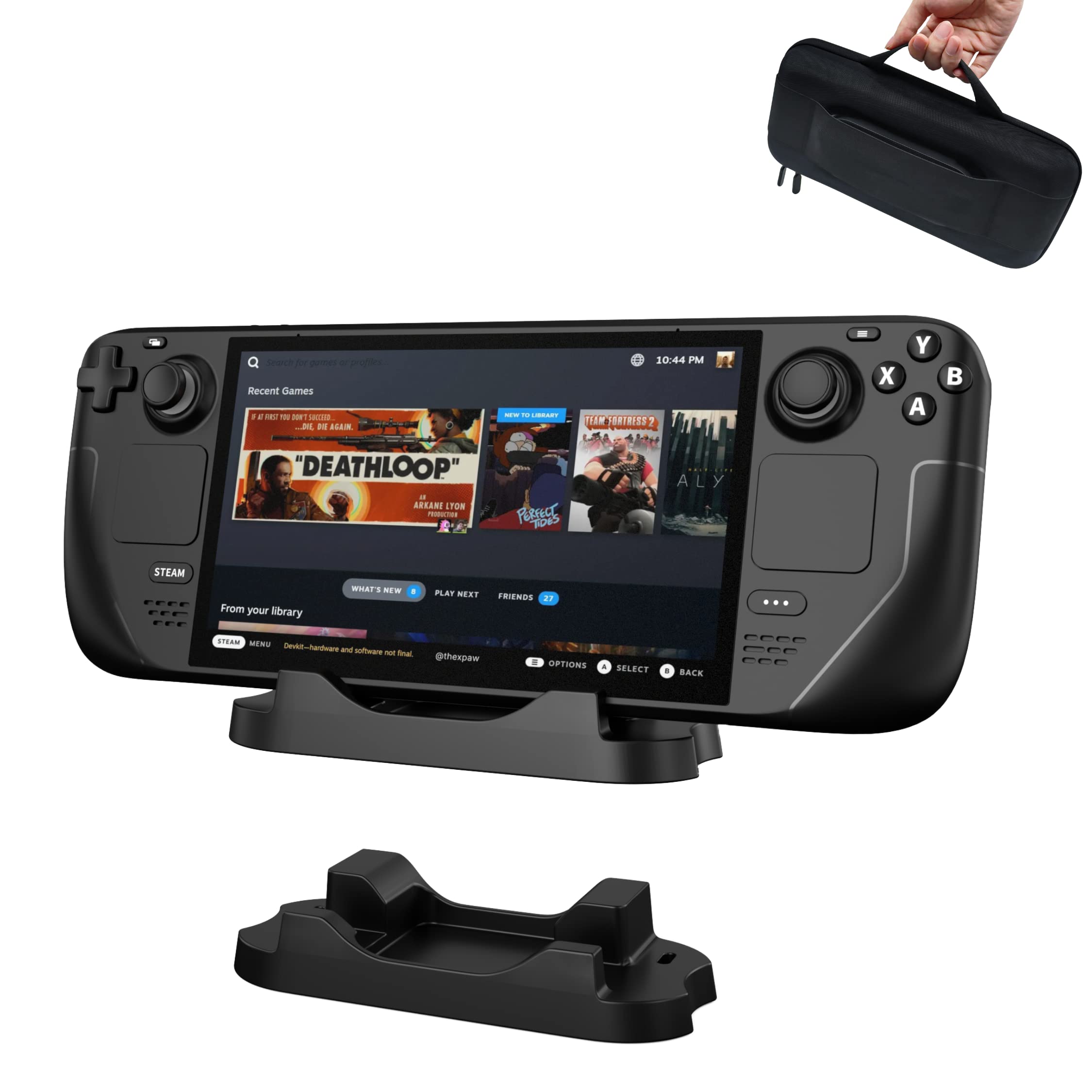 Stand Base for Valve Steam Deck - Steam Deck Accessories Stand Dock Holder - Unti-Slip Steam Deck Holder Compatible with Charger & Carrying Case
