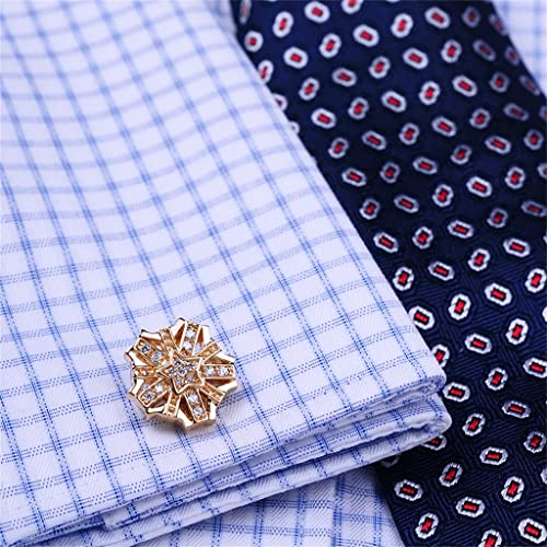 Shirts Men's Cufflinks Gold Shine Cufflinks Buttons Wedding Guest Shirts Cuff Accessories (Color : A, Size : 17 * 17mm) (A 17 * 17mm)