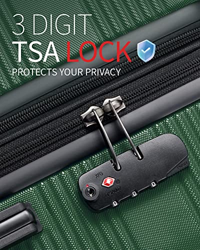 Zitahli Luggage, Expandable Suitcase Checked Luggage, Hardside Luggage with TSA Lock Spinner Wheels YKK zippers, 28in (Dark Green)
