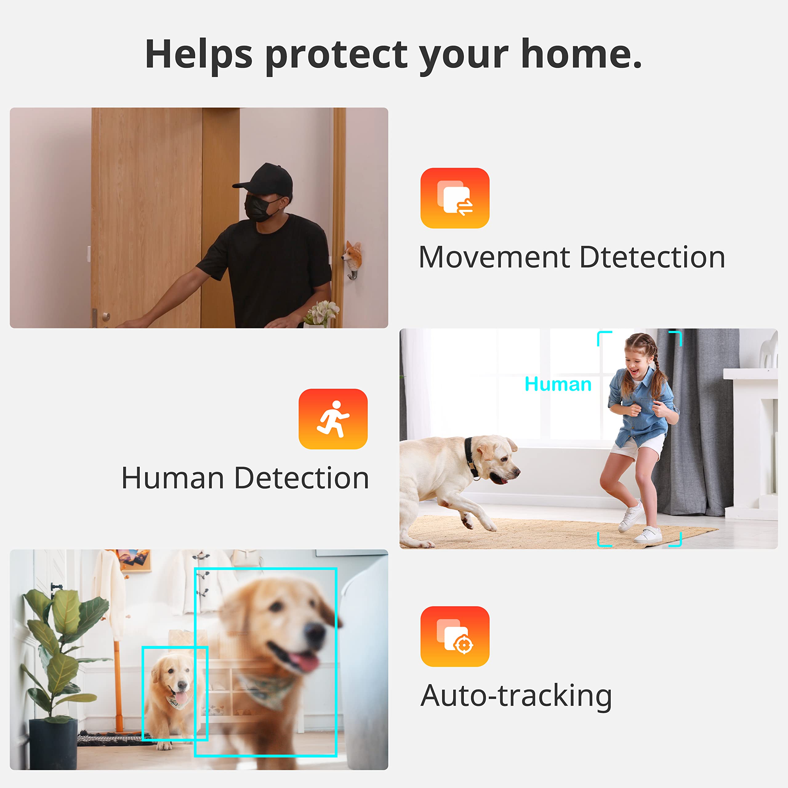 SwitchBot Baby Monitor with Camera, Audio Two-Way Talk, Pan/Tilt Cam 2K Ultra HD for Home Security, Indoor Camera WiFi 2.4G Works with Alexa & Google Home, Night Vision, Motion Tracking, Privacy Mode