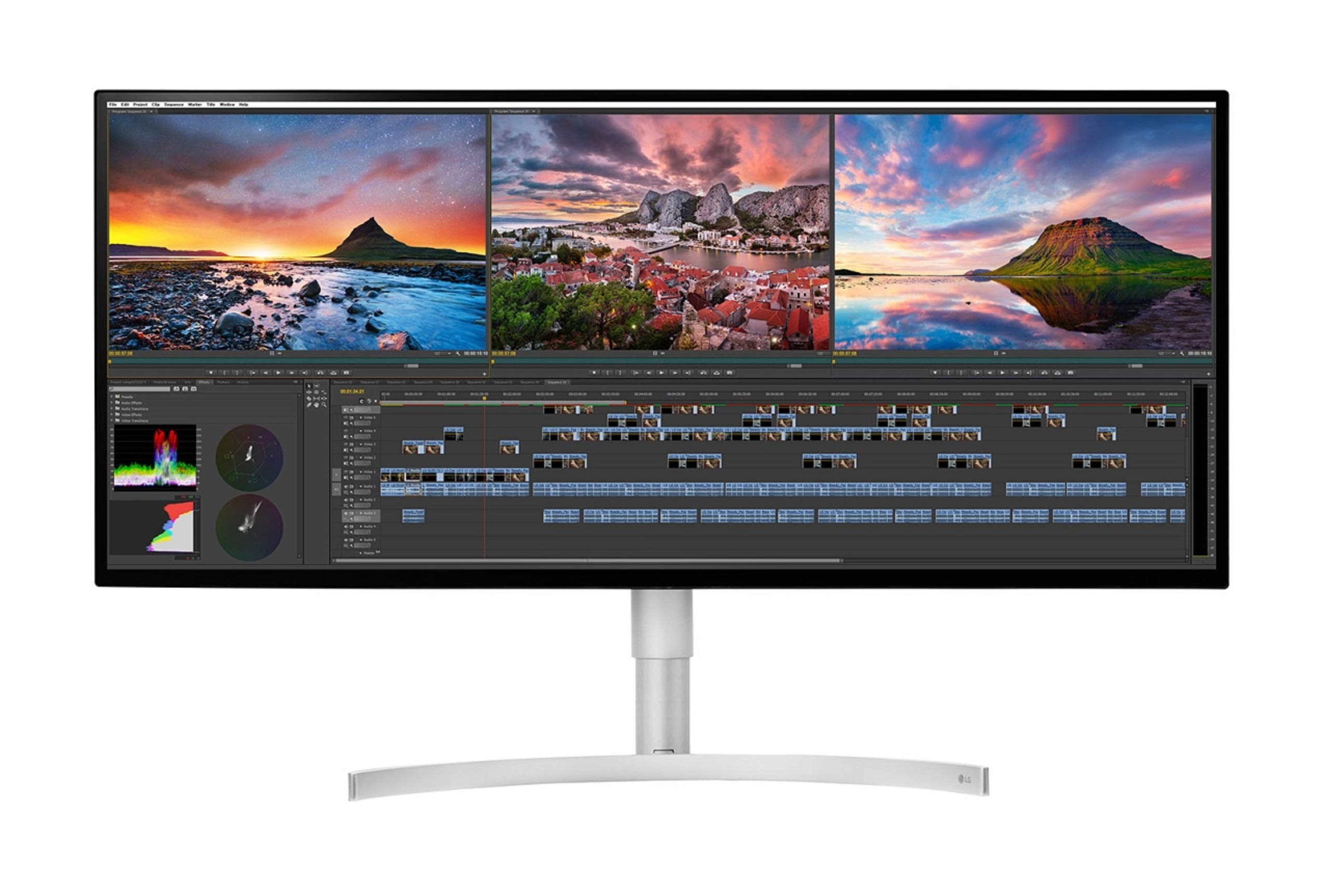 LG 34BK95U-W UltraFine 34" 21:9 5K 2K (5120 x 2160) Nano IPS LED UltraWide Monitor, 600 cd/m² HDR, Thunderbolt 3 / USB Type-C Inputs Black