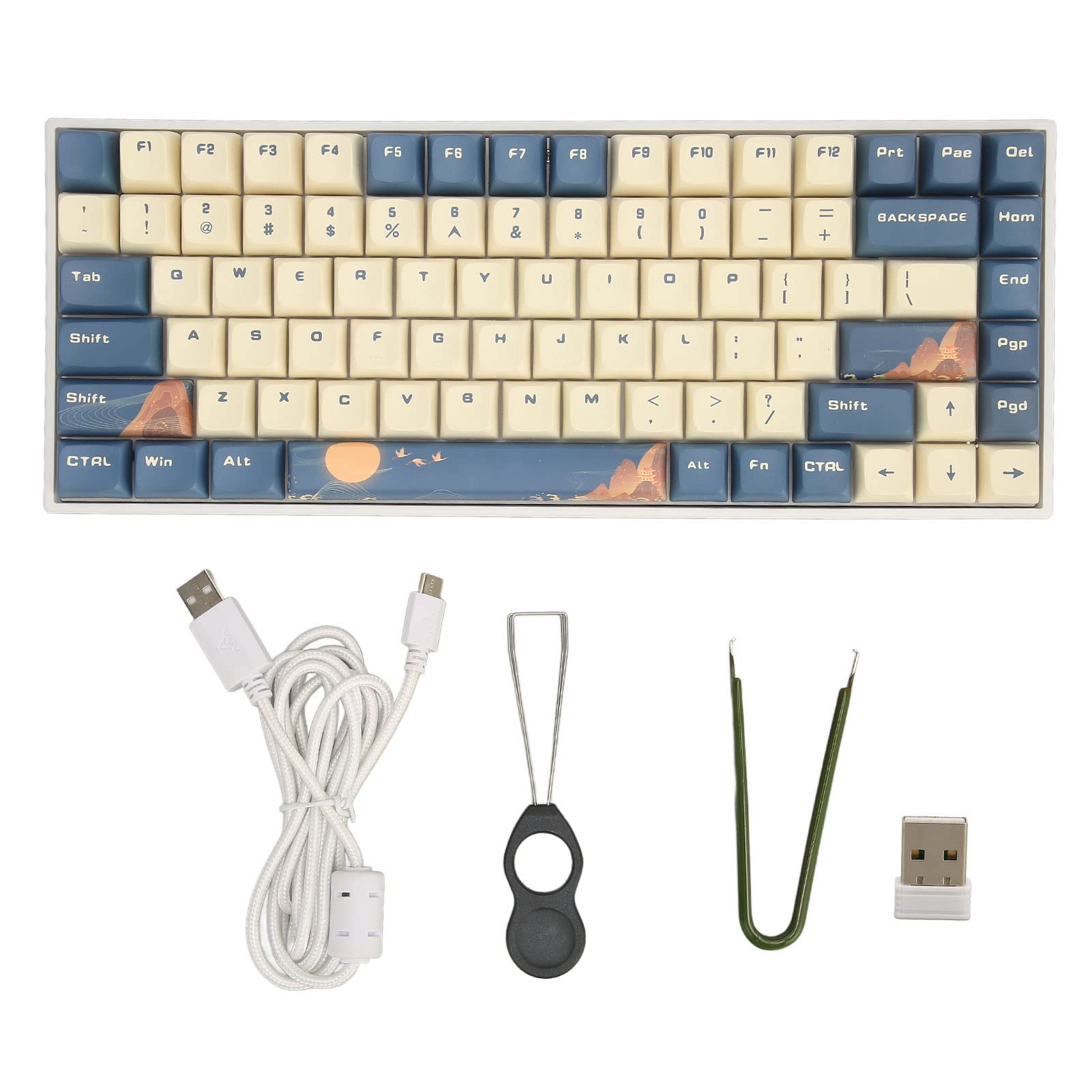 Yoidesu Bluetooth Mechanical Keyboard, 84 Key Wireless RGB Keyboard 2.4G USB Connection Hot Swappable Gaming Keyboard with RGB Backlighting(Silver Switch)