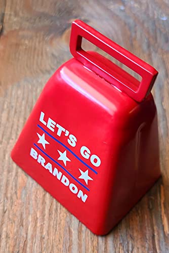 moto365 LET'S GO BRANDON RED COW BELL (VERY LOUD) MADE IN USA fjb,LGBB4