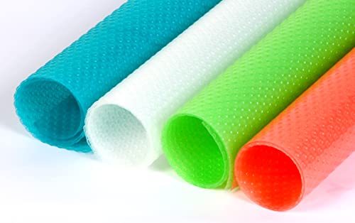 Refrigerator Mats Shelf Liner Clear Remi Washable Fridge Liners Waterproof pad mat Drawer Table Dish Fresh 7 Pack 2Red/2Green/2Blue/1Clear 17 3/4 x 11 1/16 IN / 45*30*0.1cm