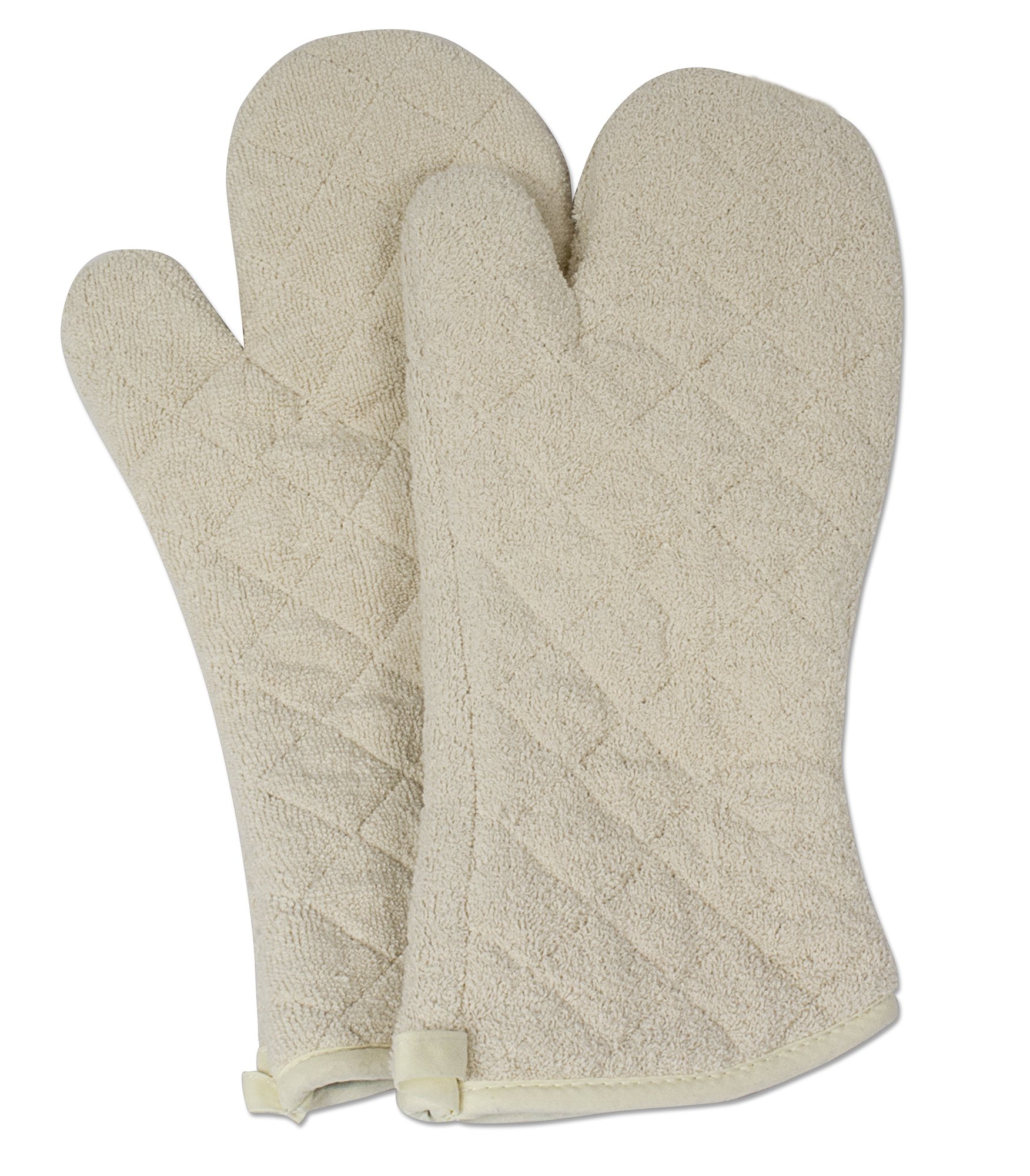 Nouvelle Legende® Cotton Quilted Terry Oven Mitts Long Lasting Heat Resistance Protection 17 Inches Set of 2