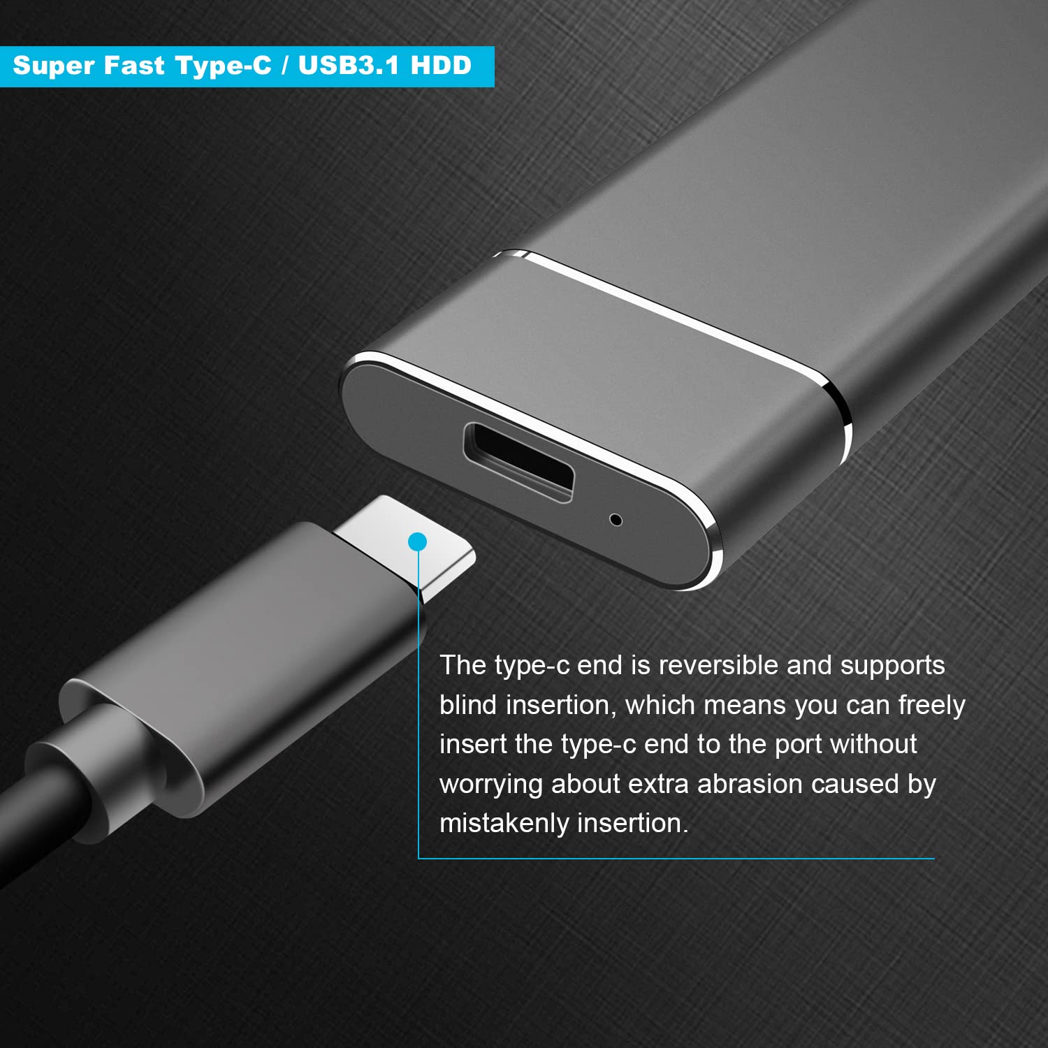 WORUIJIA External Hard Drive for Mac, PC, Laptop, Desktop - Portable External Hard Drive 2TB, High Capacity and Ultra Slim, Data Backup Portable Hard Drive(Blue-C,2TB)