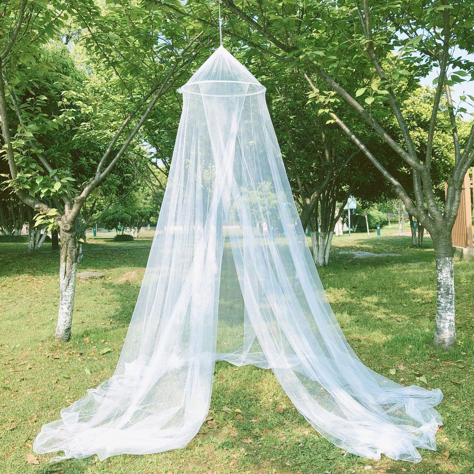 UCTHAT Mosquito Nets, Round Hoop Sheer Bed Canopy for All Kids Baby Cribs, Ideal for Home Travel(King Queen Size)