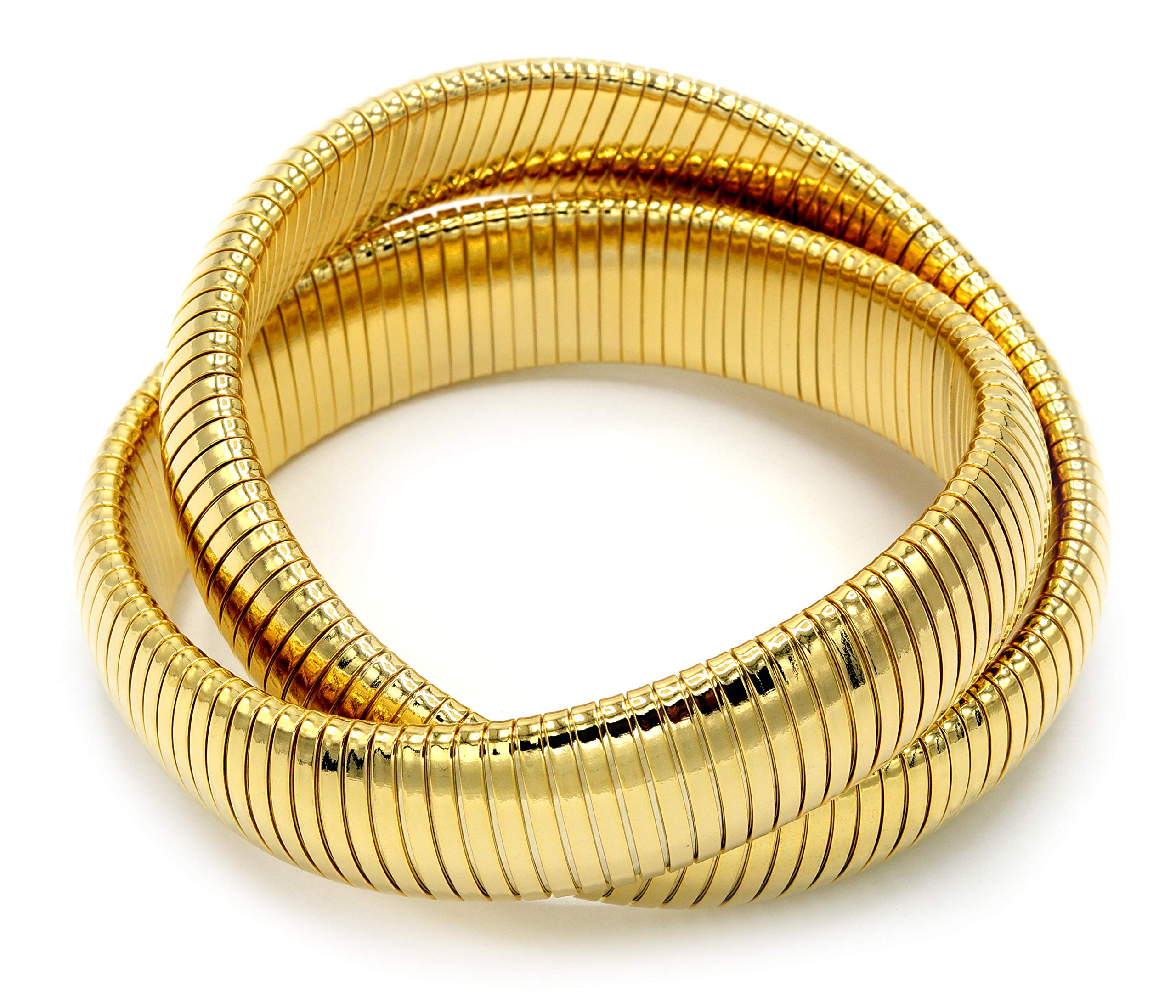 Marshal Metal Fashion Bracelet Omega Chain Polished Stretch Double Cobra Bracelet