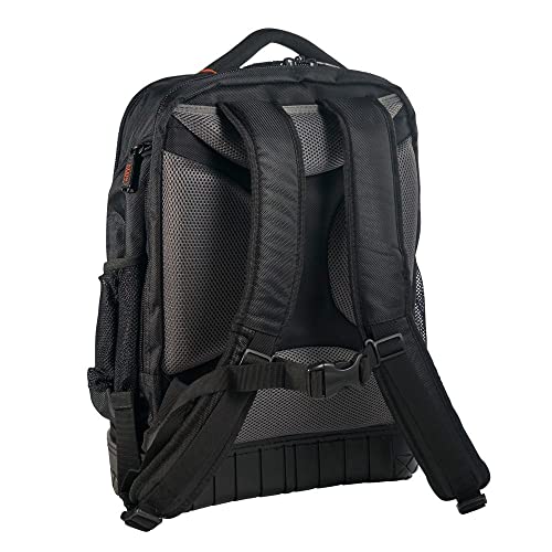 Klein Tools 55456BPL Laptop Backpack / Tool Bag, Water Resistant Technician Backpack, Padded for 1-Inch Thick Laptop or Tablet, 25 Pockets