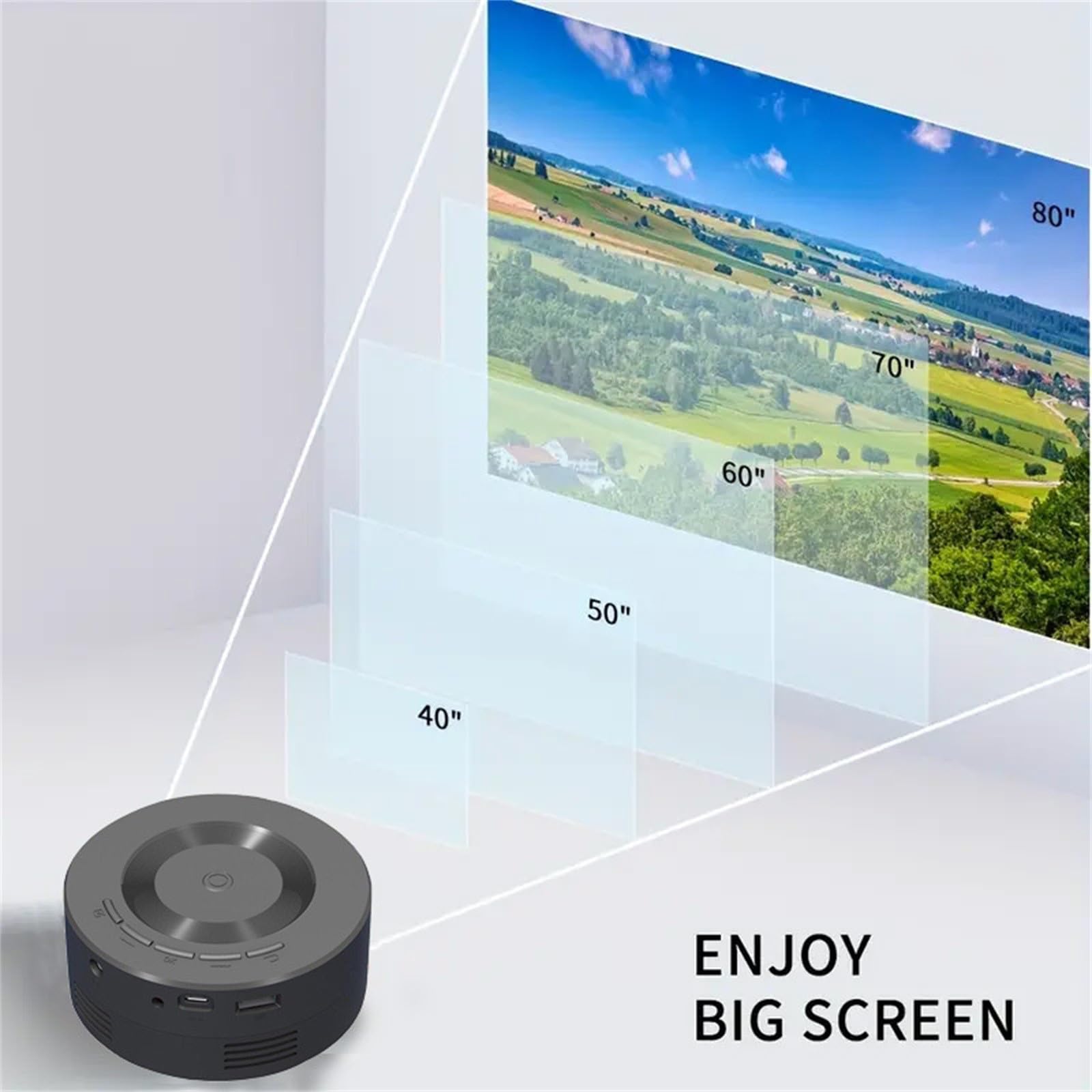 Mini Projector, Portable 1080P HD Projector, Outdoor Movie Projector Home Movie LED Video Projector, Movie Projector With USB HDMI Interface And Remote Control