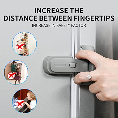 Updated Home Refrigerator Lock for Kids, Child Proof Fridge Freezer Door Lock Apply to Max 1"(25mm) Sealing Strip Easy to Install and Use 3M Adhesive No Tools Need or Drill