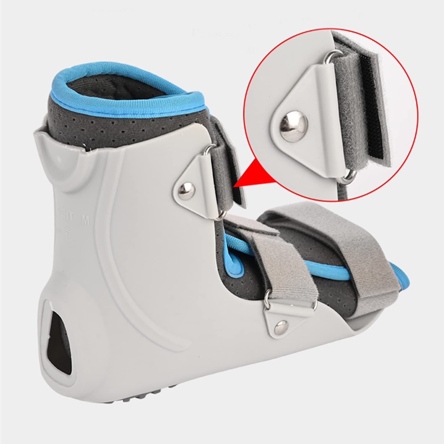 Short Walker Fracture Boot, Ankle Brace Post-Operative Fixation Shoe for Fracture Recovery, Protection and Healing After Foot Or Ankle Injuries,Right,M