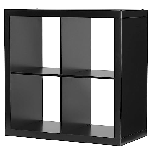 wenyuyu 4-Cube Storage Organizer Freestanding Bookcase Modern Bookshelf, Multipurpose Display Case Shelf for Living Room Study Home Office (Black)