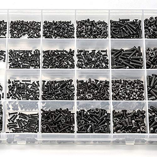 shyness 720Pcs Countersunk Flat Mini Screw Set M1.4 M1.7 M2 M2.5 Carbon Steel Computer Notebook Laptop Screws Kit