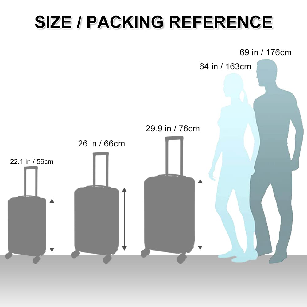 LING RUI Luggage Sets with TSA Approved 3 Set, Lightweight Hard Shell Travel Large Rolling Checked Suitcases with Spinner Wheels (20/24/28), BLUE