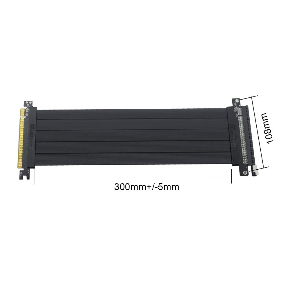 Lesozoh New 16x Riser Cable 64GB/s GPU Riser Extender - PCIE 3.0 Flexible Cable Card Extension Port Adapter High Speed Riser Card / 90 Degree Socket(500mm)