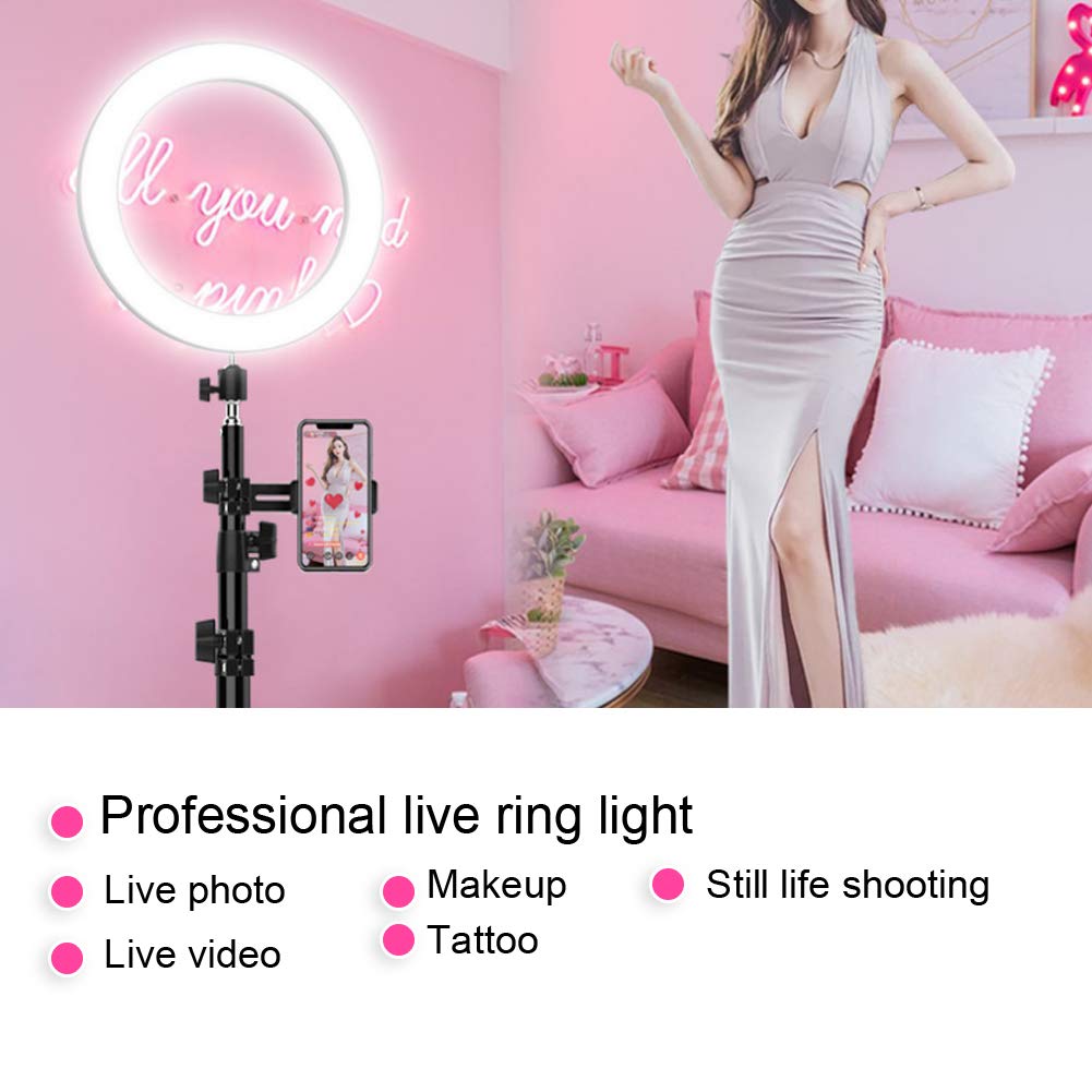 LED Live Streaming Ring Light Studio Photography Selfie Tattoo Fill Light for Photography Studio, Selfie, Live Broadcast, Product Shooting, Photography Fill Light (6.5 inches/Black)