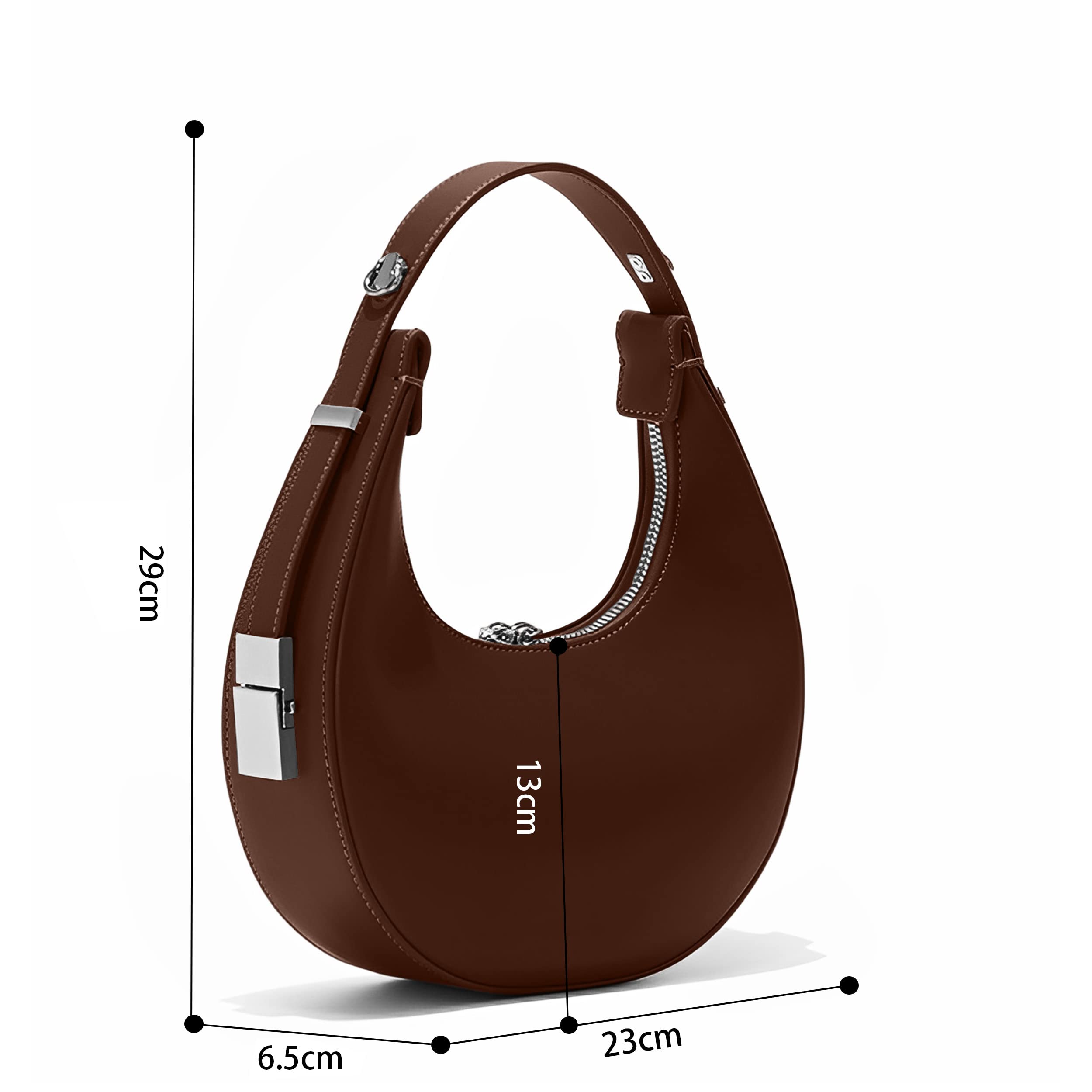Shoulder Bag Crescent Handbag, Leather Armpit Bag, Shoulder Bag For Women Vintage Bag, Business Bag Leisure Bag (Khaki)