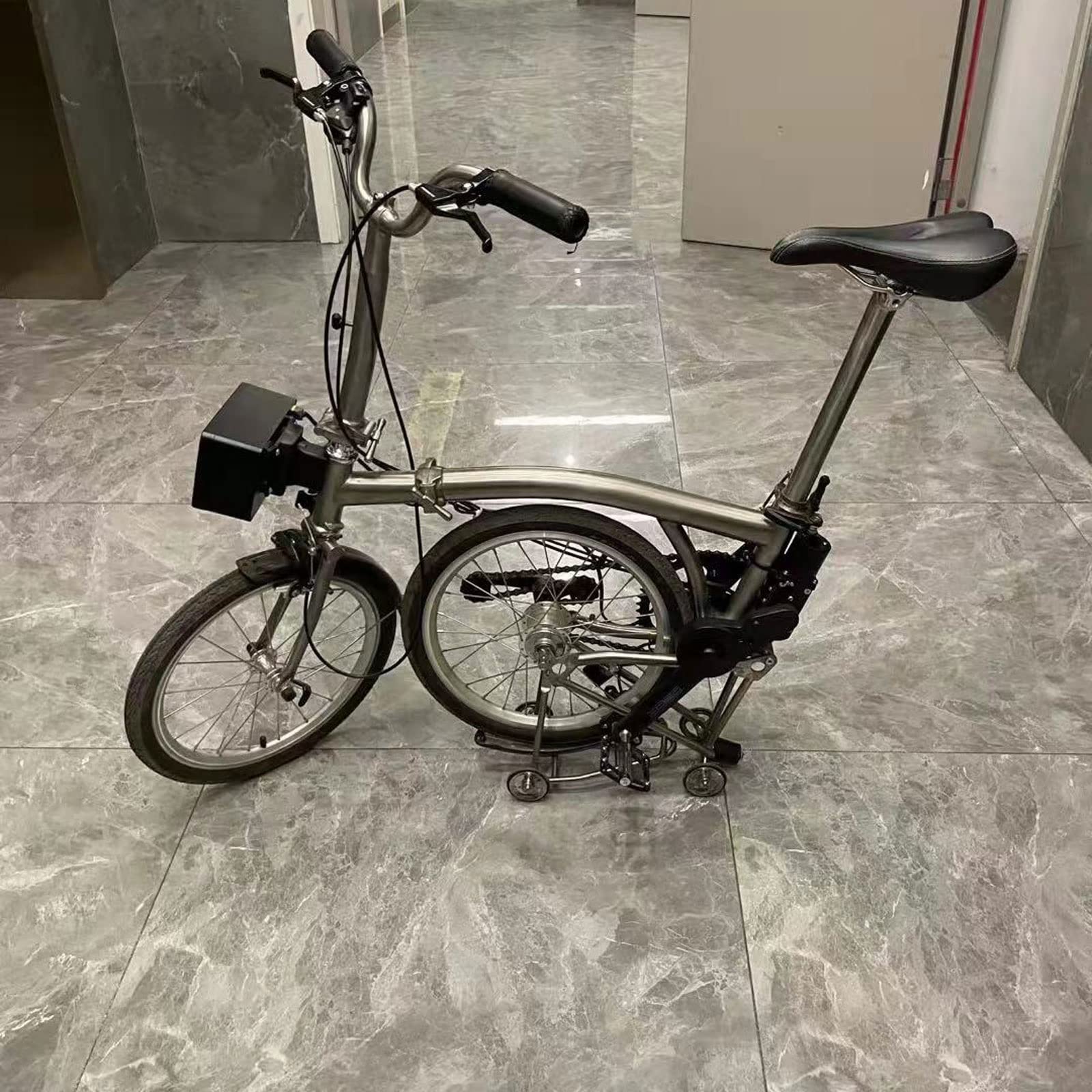 QYTECddzxc Adult Electric Bicycles Trifold Folding Titanium Electric Foldable Bike