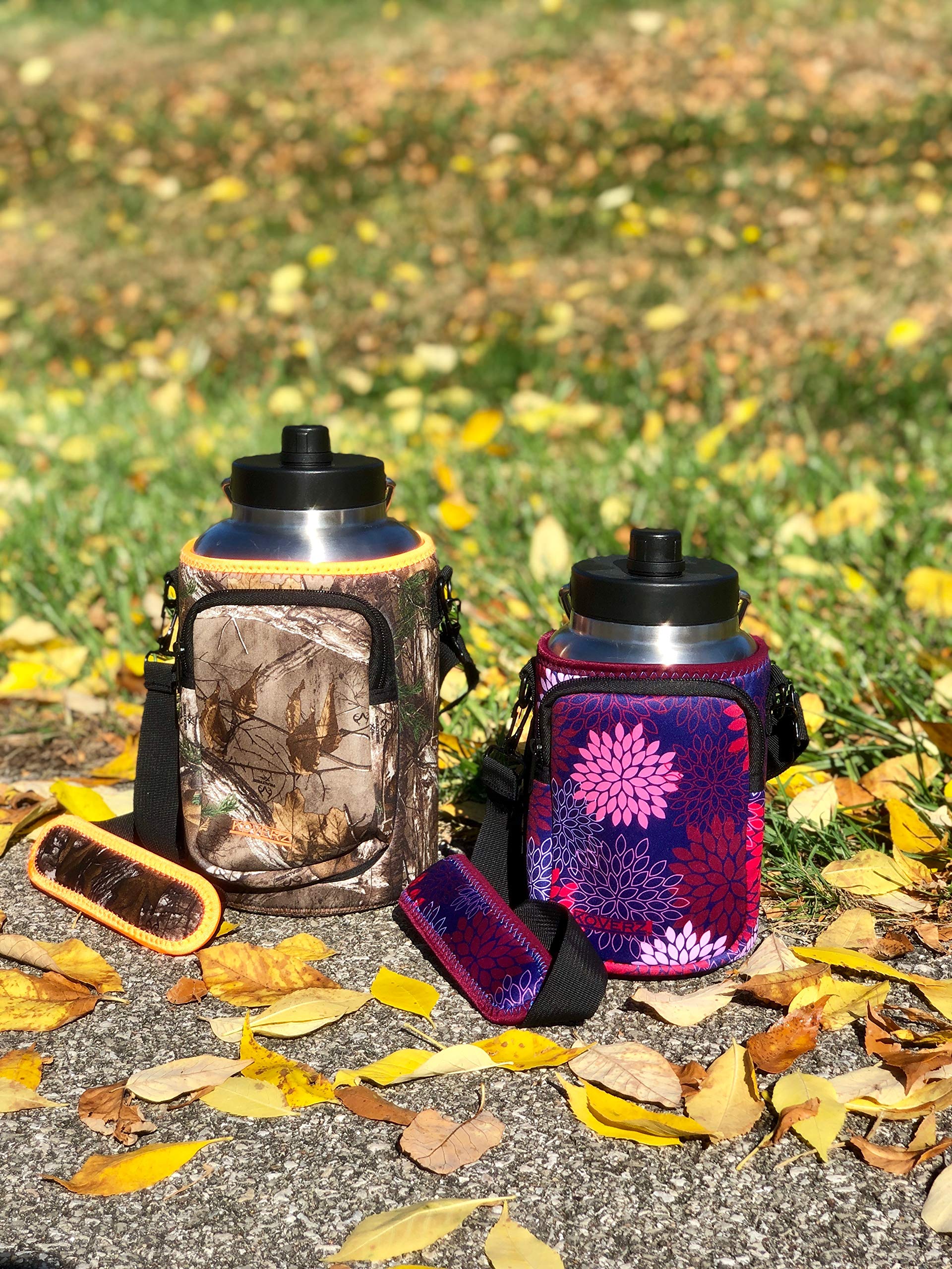 Koverz Half Gallon Jug Carrier, 64oz Bottle Carrier Compatible with Yeti & RTIC Half Gallon Jugs - Realtree Camo