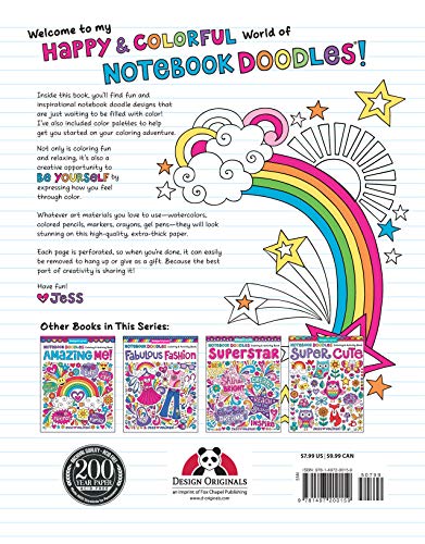 Notebook Doodles Go Girl!: Coloring & Activity Book (Design Originals) 30 Inspiring Designs; Beginner-Friendly Empowering Art Activities for Tweens, on High-Quality Extra-Thick Perforated Paper