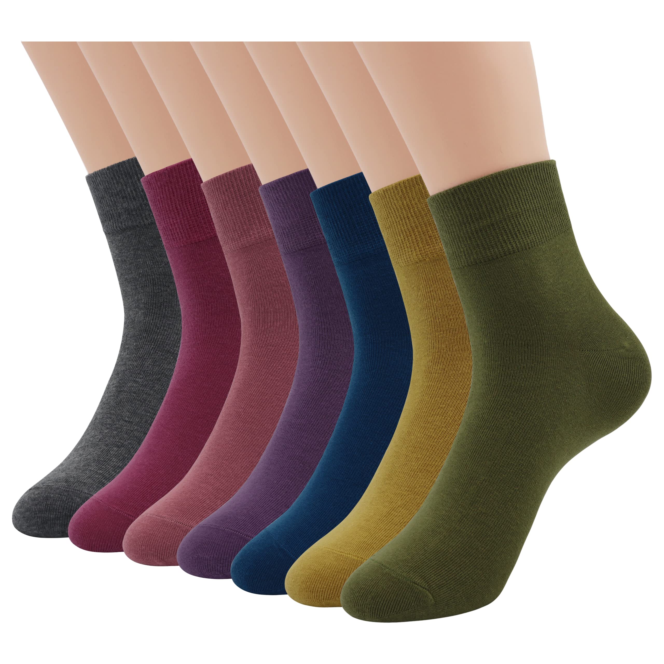 SIPCOLOR Womens Cotton Ankle Height Quater Socks Colorful Socks Casual Crew Soft Breathable 7 Pairs (as1, alpha, l, regular, regular, Multicolor2)