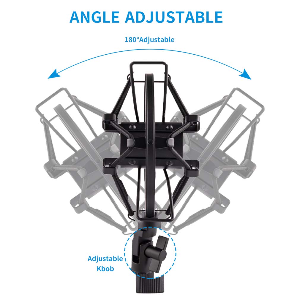 LYRCRO Microphone Shock Mount Holder Clip Mic Anti-Vibration for 22mm-26mm Diameter Dynamic Mic Like Shure SM58 58S SM57 PAG48 Sennheiser E835 E845 AKG D5S Samson Q7 Q8 Behringer Xm8500