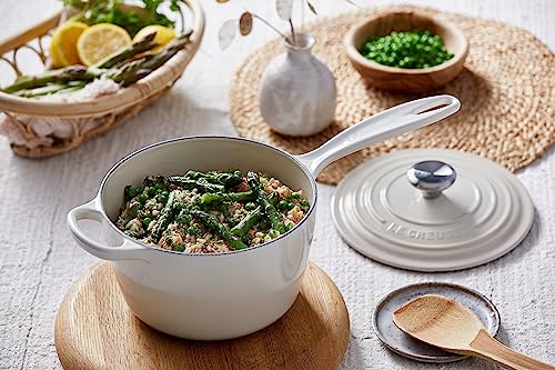 Le Creuset Enameled Cast Iron Signature Saucepan, 2.25 qt., Meringue