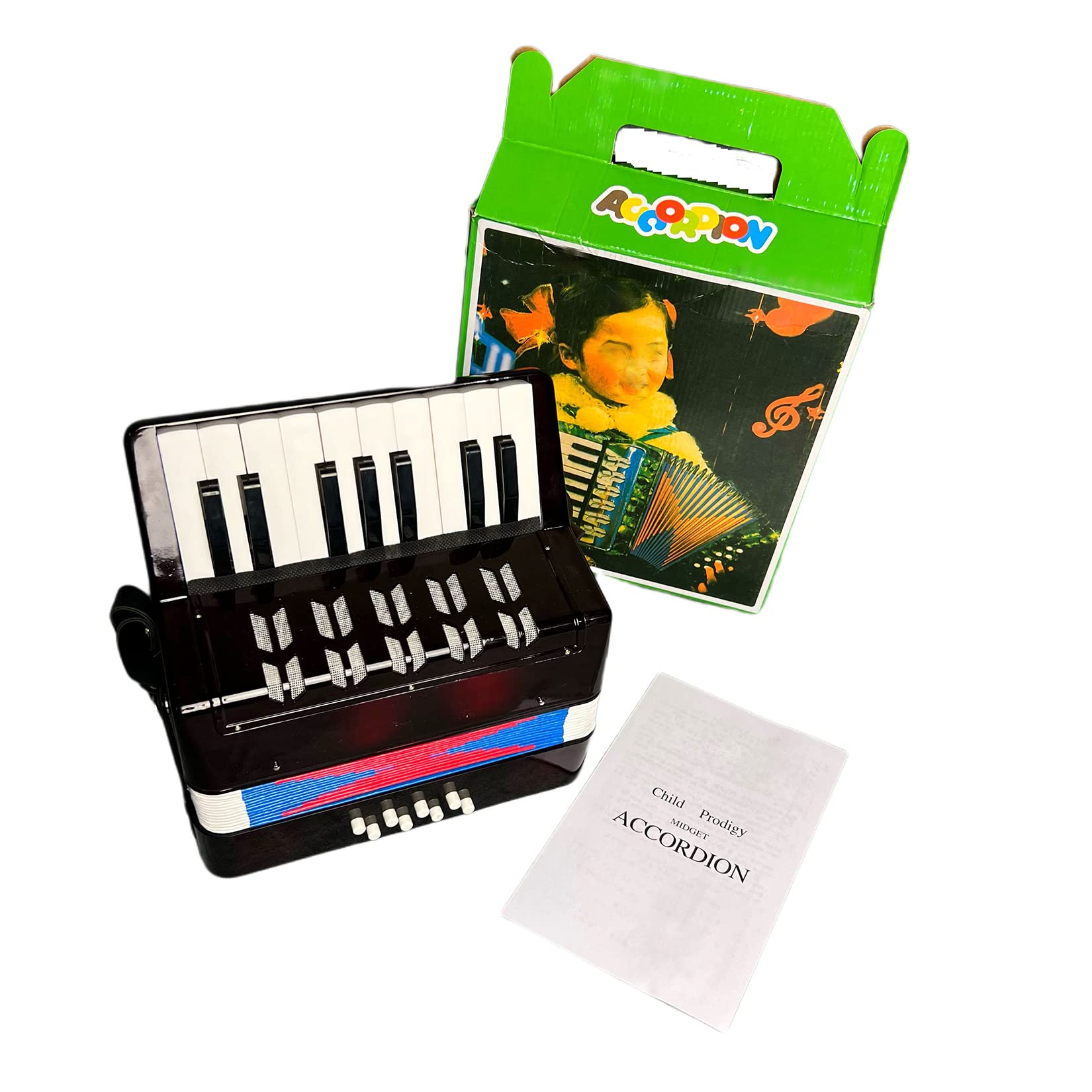 SIPSOCE Accordion 17 Keys 8 Bass, Keyboard Instrument,Convenient to Carry, Suitable for Outdoor Concerts,For Beginners to Use