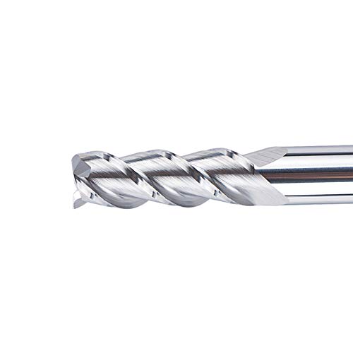 SpeTool 1/4 End Mill for Aluminum 3 Flutes CNC Spiral Router Bit for Aluminum Cut Non-Ferrous Metal Upcut 2.5 inches Long 5 Pieces