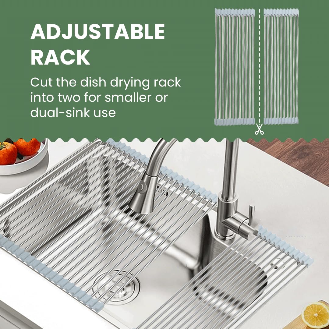 Kozy Over The Sink Dish Drying Rack - Dish Rack Over Sink & Drying Rack - Over The Sink Dish Drainer Drying Rack - Dish Drying Rack for Kitchen Counter Sink Accessories