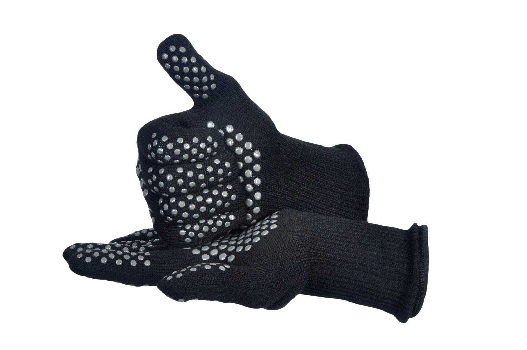 Nouvelle Legende Extreme Heat Flame and Cut Resistant Aramid Flexible Hot Gloves with Silicone Dots 2 Pack