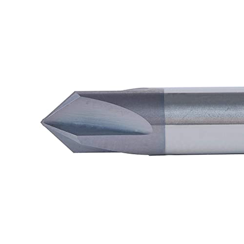 Spetool 90 Degree Carbide V Bits with Tiain Coated 4 Flutes, Chamfer End Mill for Caving V Groove and Sign