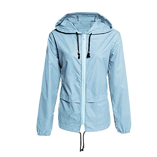 MITCOWBOYS Hooded Jacket Coat for Women Waterproof Trench Coat Solid Splice Pocket Windbreaker Long Sleeve Loose Outwear Raincoats