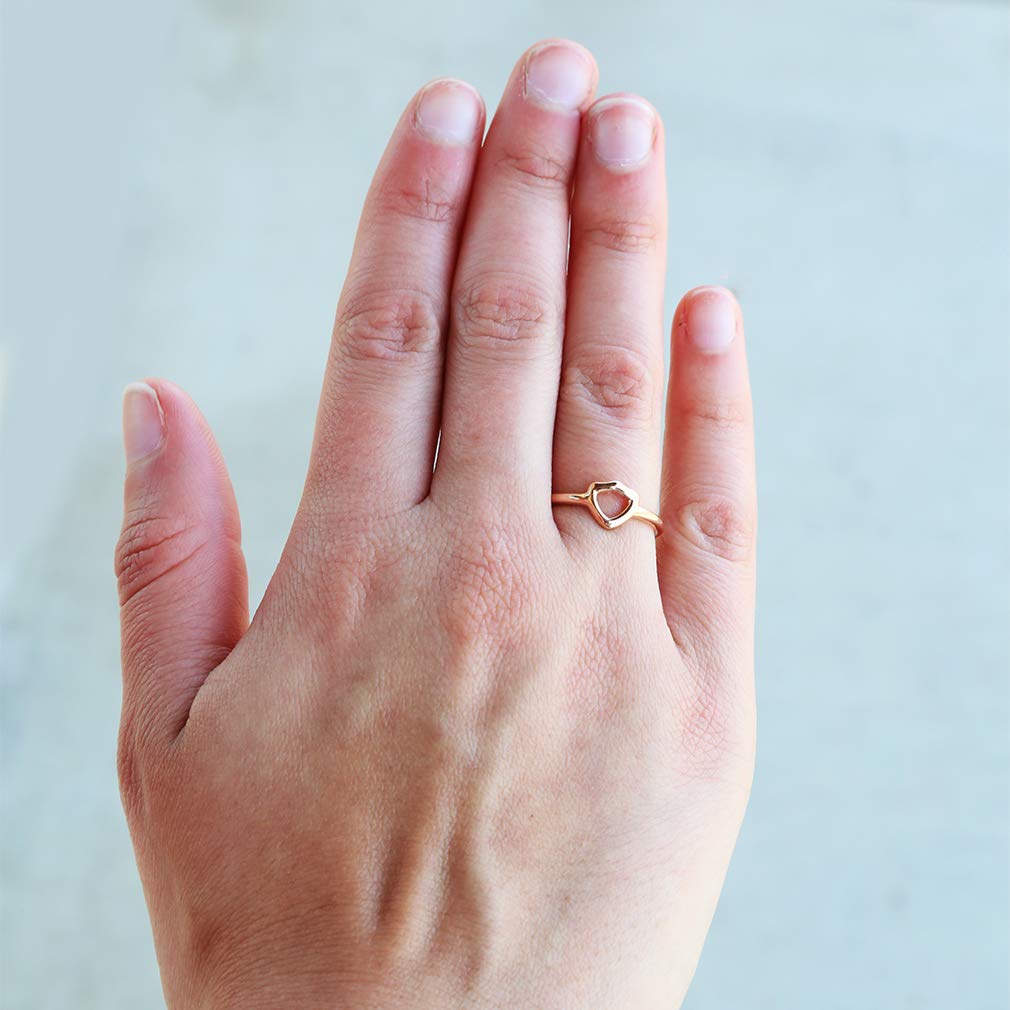LDS Bookstore Rose Gold Open Shield CTR Ring - (5.5)