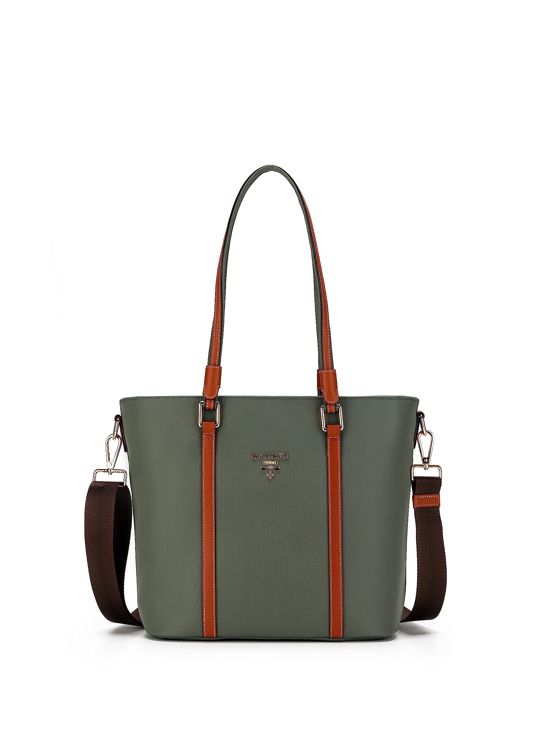 SATSEI Tote Bag Stylish Shoulder Bag Nylon Work Tote Bags,Slim Business Ladies Work Shoulder Bag