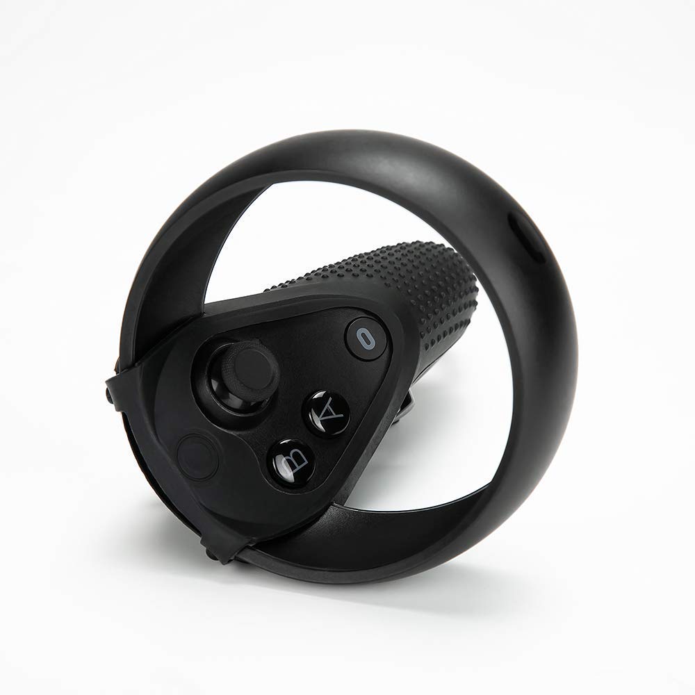 MASiKEN Controller Grip Cover Accessories & Knuckle Strap for Oculus Quest/Oculus Rift S Controller Strap, Upgraded Wrist Straps Handle Protective Sleeve (Black, Strap+Cover)