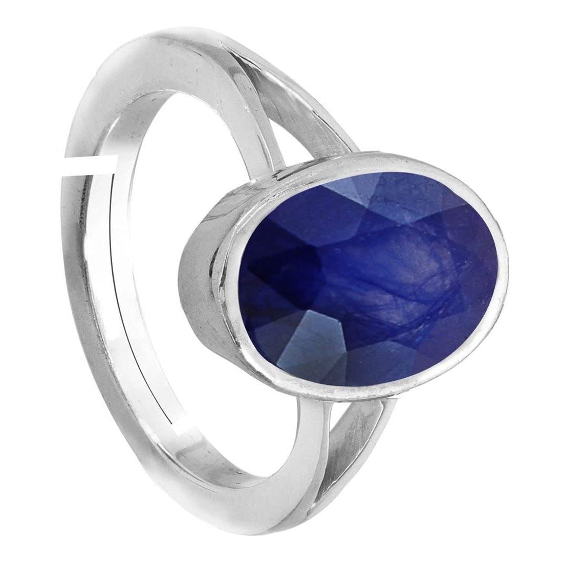 SirDaksh 8.50 Carat 925 Sterling Silver Blue Sapphire Gemstone Wedding Ring For women's