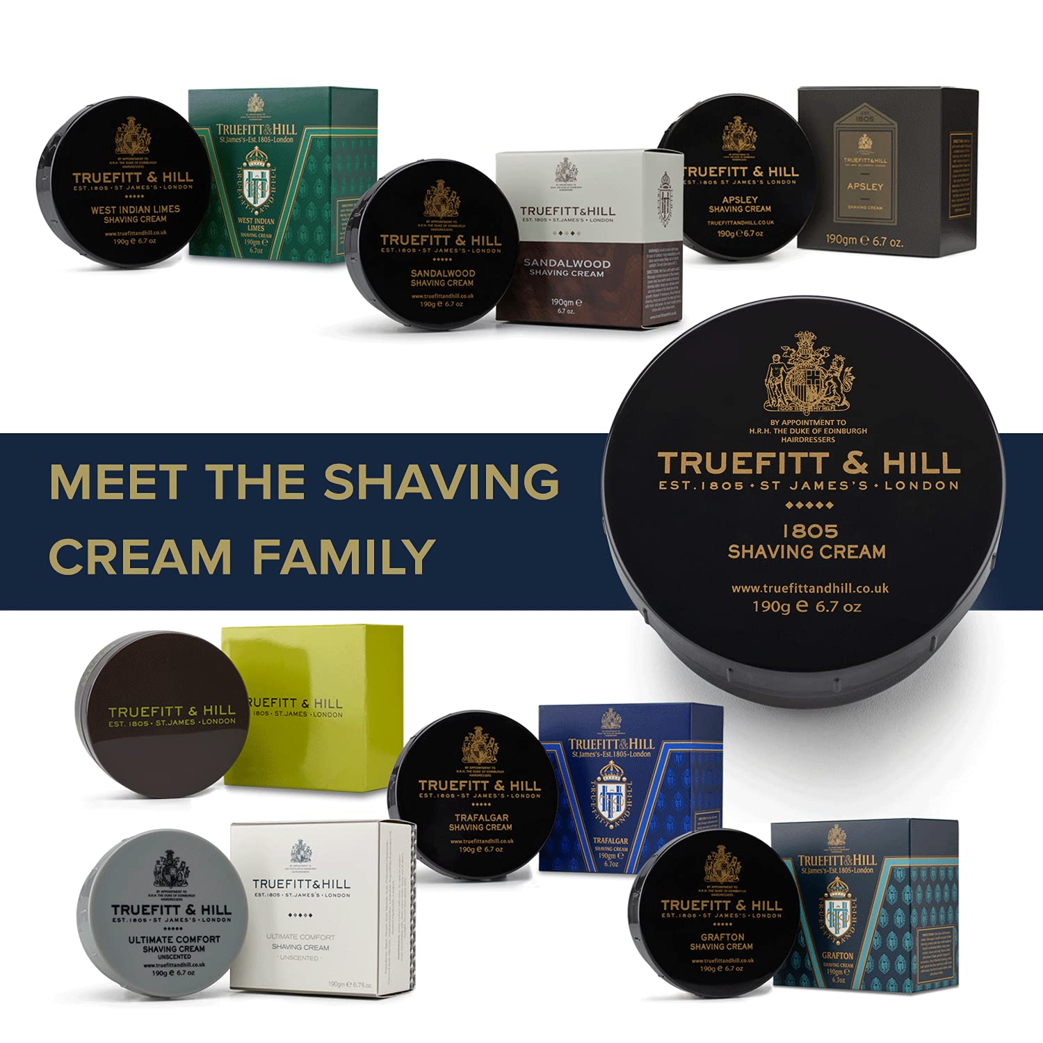 Truefitt & Hill 1805 Shaving Set: 1.98 Fl. Oz. Pre-Shave Oil + 3.38 Fl. Oz. 1805 Aftershave Balm + 1805 Shaving Cream Bowl